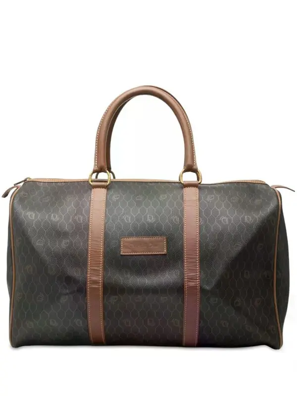 Dior 20th Century Honeycomb Coated Canvas Boston Bag - Black