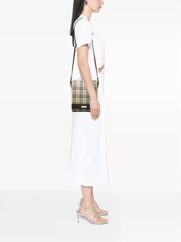 Burberry 2000-2017 House Check Canvas Flap Crossbody Bag