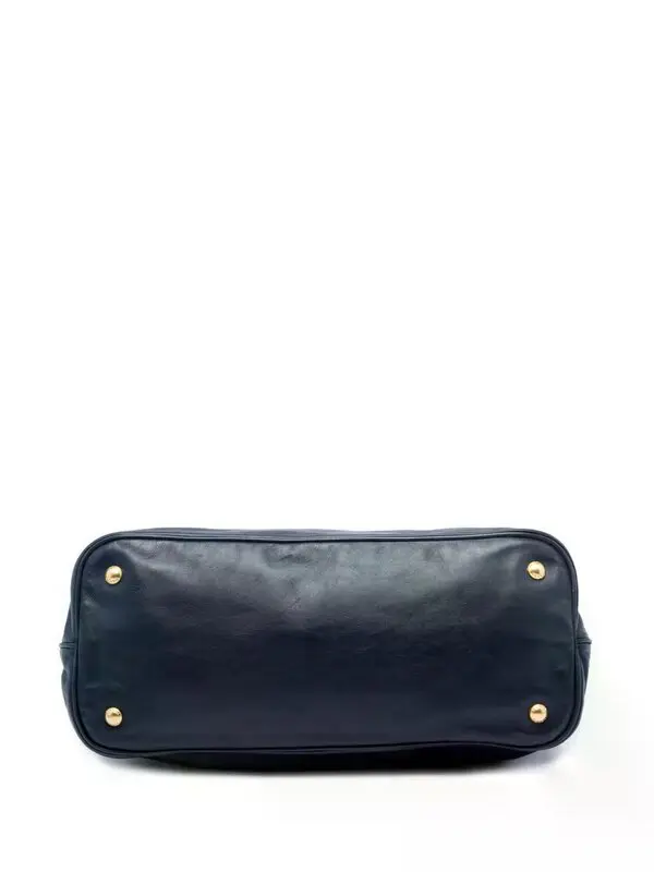 Prada Soft Calfskin Open Convertible Shopping Tote Satchel - Blue