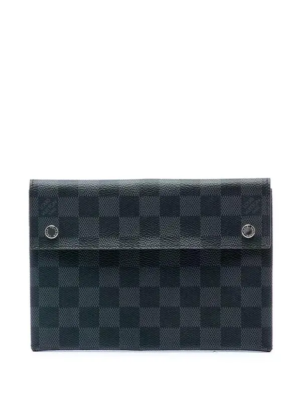 LOUIS VUITTON 2019 Damier Graphite Alpha Pochette Mm Clutch Bag - Black