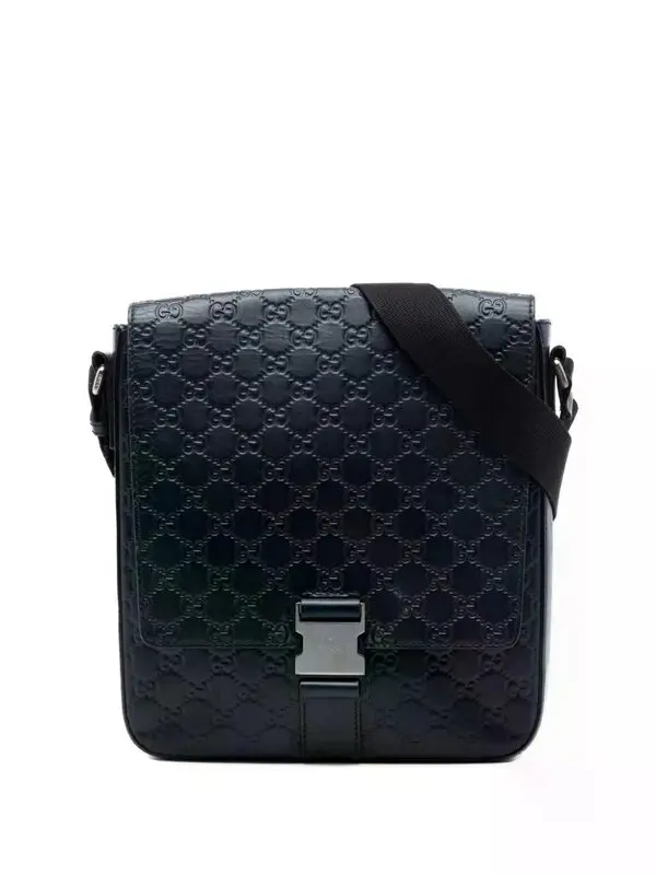 Gucci 2016-2026 Guccissima Flap Messenger Bag Crossbody Bag - Blue