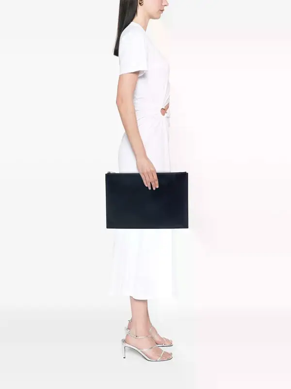 Saint Laurent Grain De Poudre Zipped Tablet Holder Clutch Bag - Blue