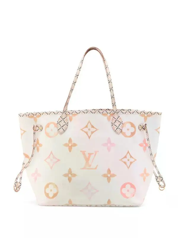 LOUIS VUITTON 2021-2026 Monogram The Pool Neverfull Mm Tote Bag - White