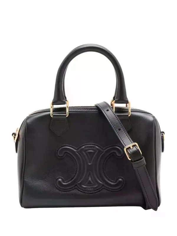 Celine 2015-2026 Smooth Calfskin Cuir Triomphe Satchel - Black