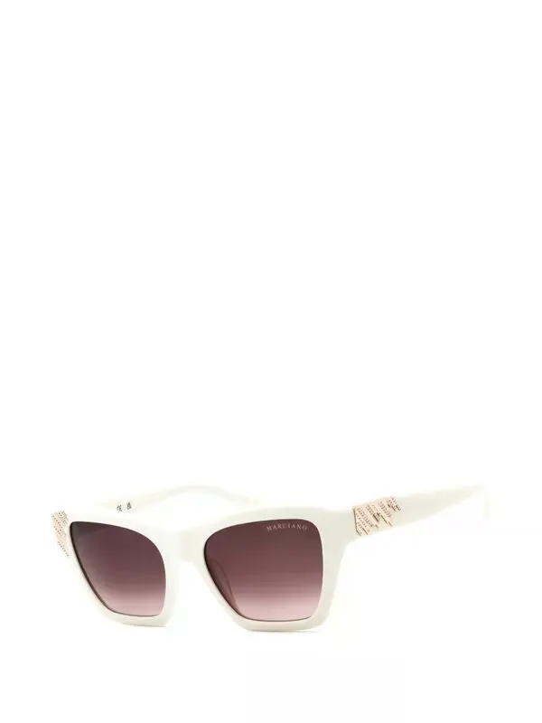 MARCIANO Embellished Rectangle-frame Sunglasses - White