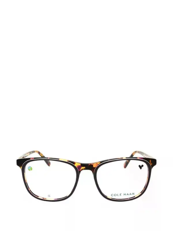 Cole Haan Tortoiseshell-effect Rectangle-frame Glasses - Brown