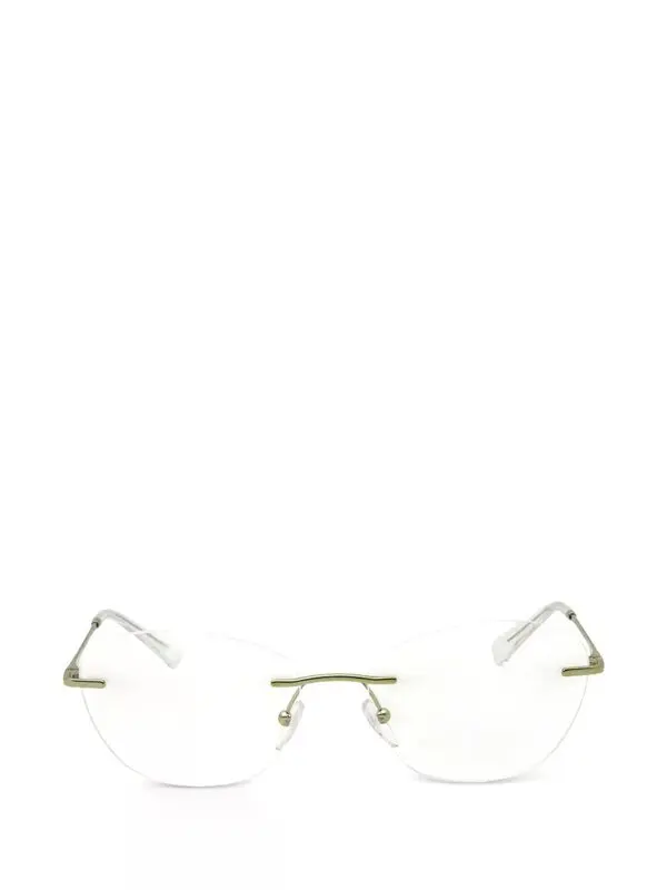 Emporio Armani Cat Eye Rimless Eyeglasses - Green
