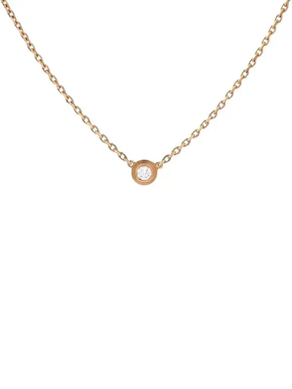 Cartier D'amour Pendant 18k Rose Gold With Diamond Xs Necklace - Pink