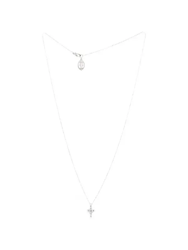 Cartier Cross Pendant 18k White Gold With Diamonds Necklace
