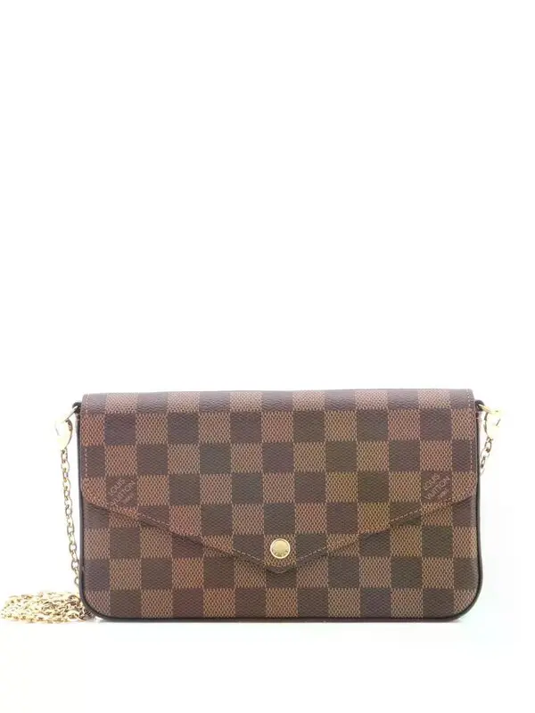 LOUIS VUITTON Felicie Pochette Damier Crossbody Bag - Brown