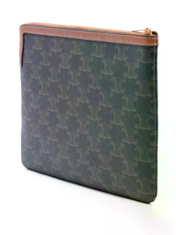Celine 2019 Small Triomphe Coated Canvas Clutch Bag