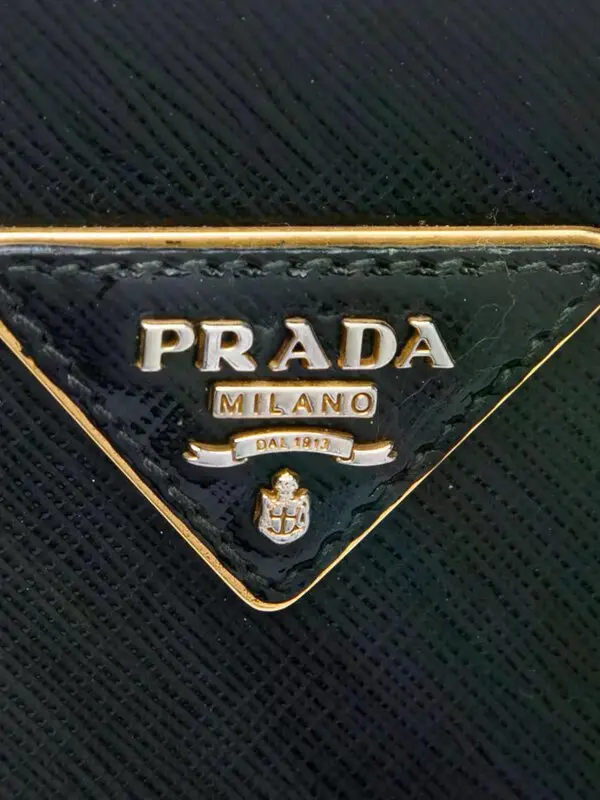 Prada 2010-2026 Saffiano Vernice Open Pyramid Convertible Tote Satchel