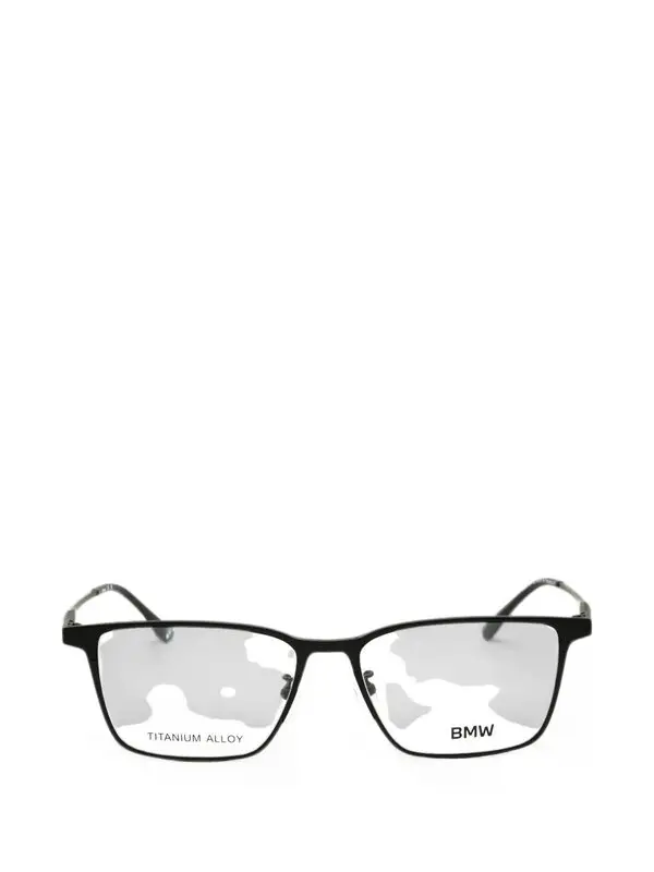 BMW Rectangle Frame Titanium Eyeglasses - Black