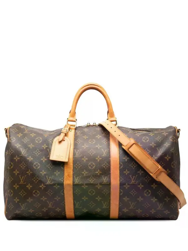 LOUIS VUITTON 2005 Monogram Keepall Bandouliere 50 Travel Bag - Brown