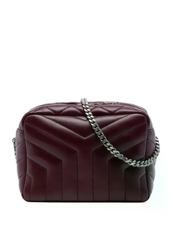 Saint Laurent 2019 Small Matelasse Calfskin Loulou Bowling Bag Crossbody Bag - Red