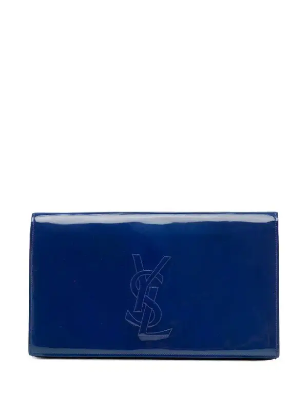 Saint Laurent 2014 Patent Belle Du Jour Clutch Bag - Blue