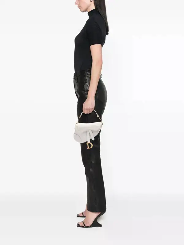 Dior 2020 Mini Oblique Embroidered Canvas Saddle Bag Satchel