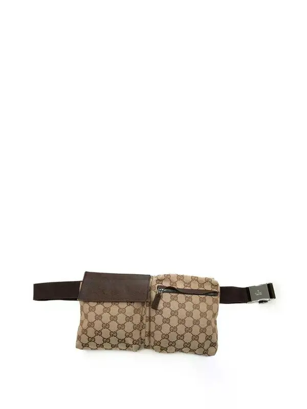 Gucci 2000-2015 Gg Canvas Double Pocket Belt Bag - Neutrals