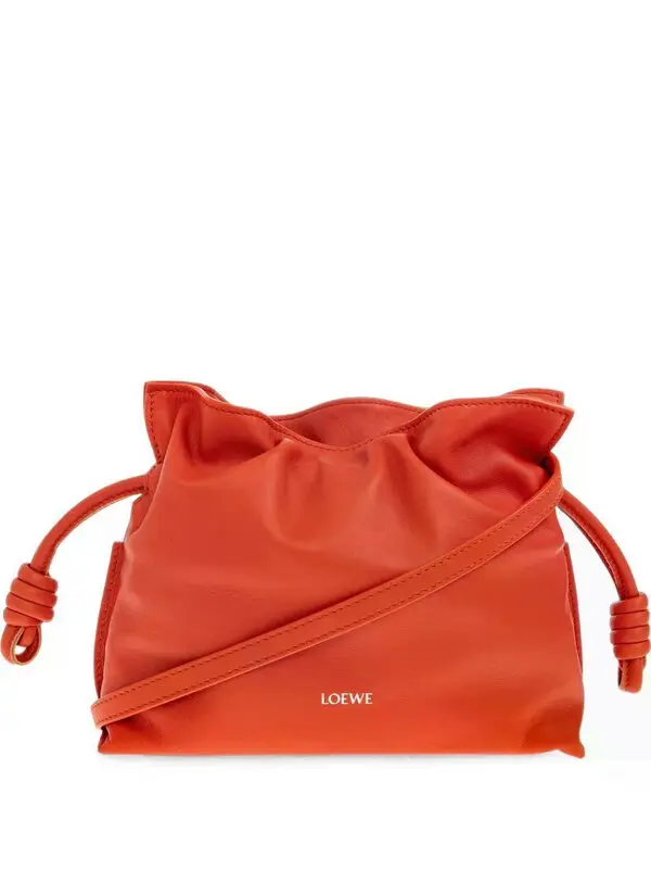 Loewe Mini Flamenco Leather Clutch Bag - Orange