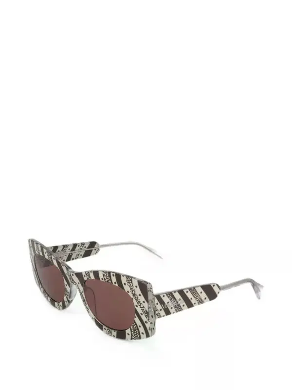 MAX&CO. Polka-dot Striped Sunglasses - Neutrals