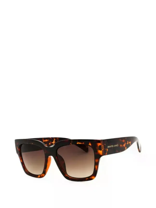 DRAPER JAMES Tortoiseshell-effect Rectangle-frame Sunglasses