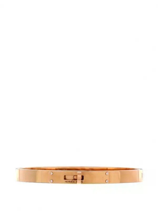 Hermès Kelly 18k Rose Gold With 4 Diamonds Small Bracelet - Pink