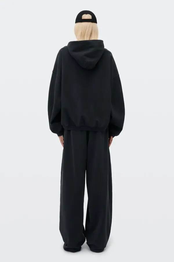Alexander Wang Logo Print Oversized Zip-up Hoodie