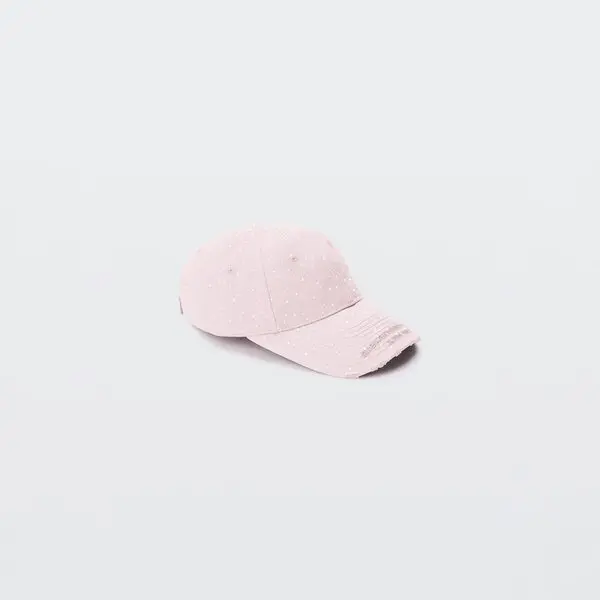 Alexander Wang Crystal Hotfix Distresed Baseball Cap - Light Pink
