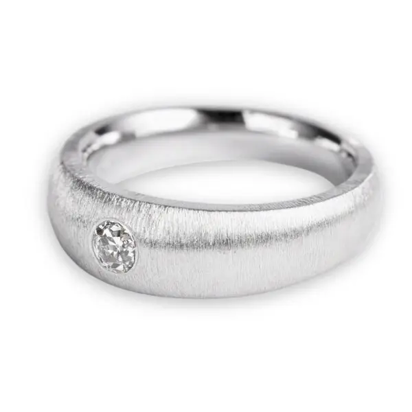 ADRIAN ASHLEY Quarter Carat Old-cut Natural Diamond Ring. Hand Made In The United Kingdom - Silver