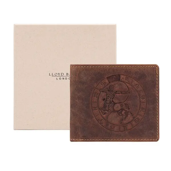 LLOYD BAKER Zodiac-sagittarius Distressed Leather Wallet