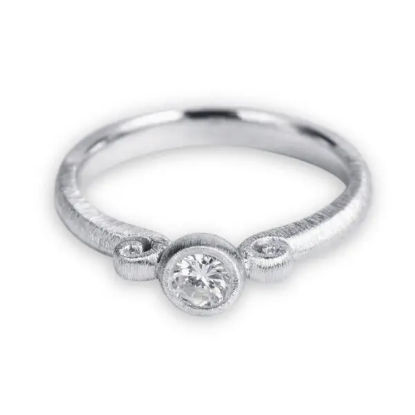 ADRIAN ASHLEY Platinum-coated Solitaire Diamond Ring - Silver