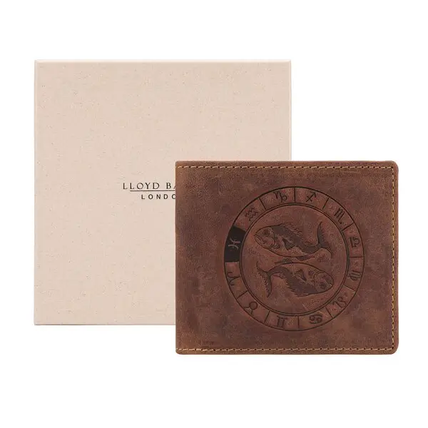 LLOYD BAKER Zodiac-pisces Distressed Leather Wallet