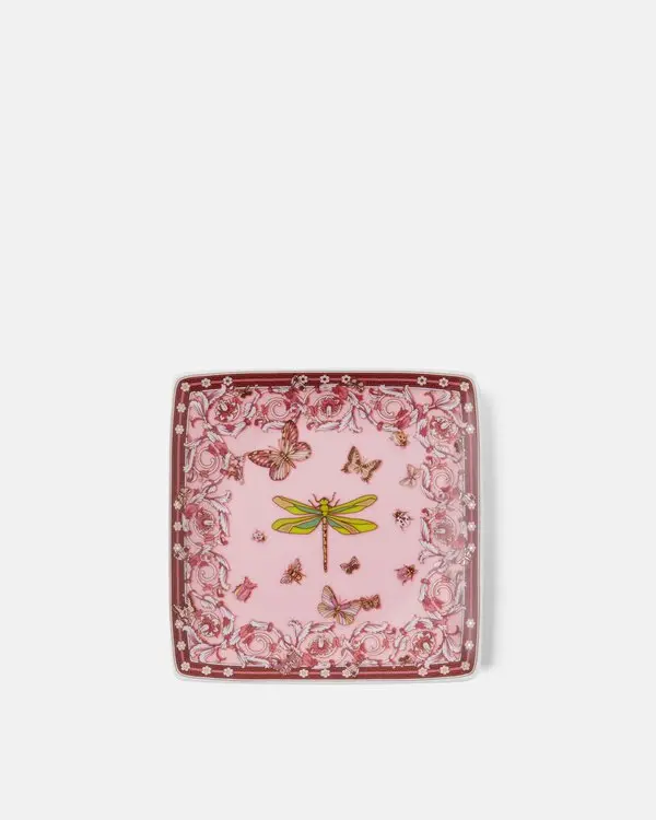 Versace Le Jardin Square Plate 12 Cm - Pink