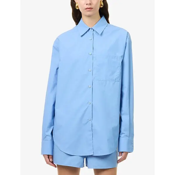 THE FRANKIE SHOP Lui Relaxed-fit Cotton Shirt - Blue