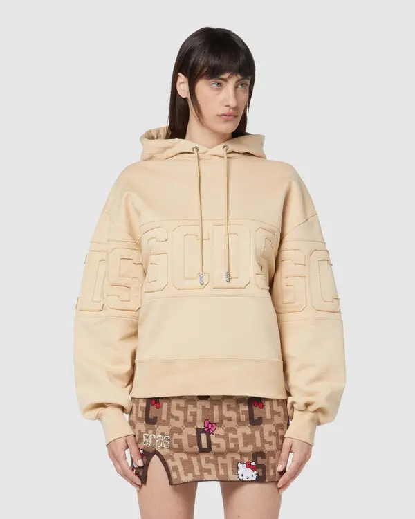 Gcds Logo Patch Drawstring Hoodie