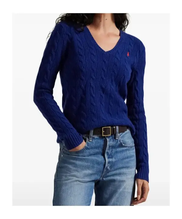 Polo Ralph Lauren Kimberly Cable-knit V-neck Sweater
