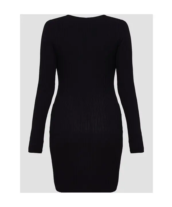 Moschino Long-sleeve Ribbed-knit Dress