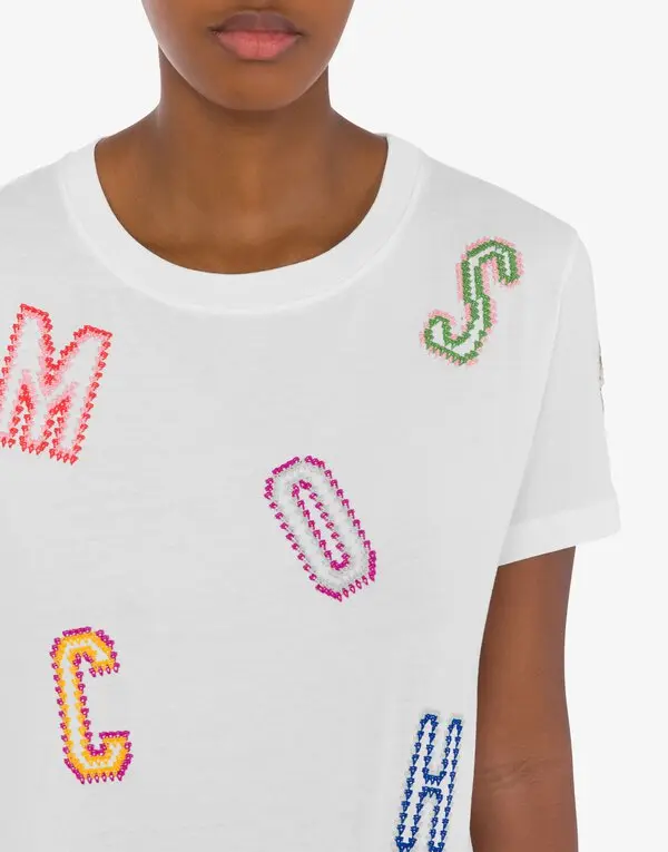 Moschino Embroidered Cotton T-shirt