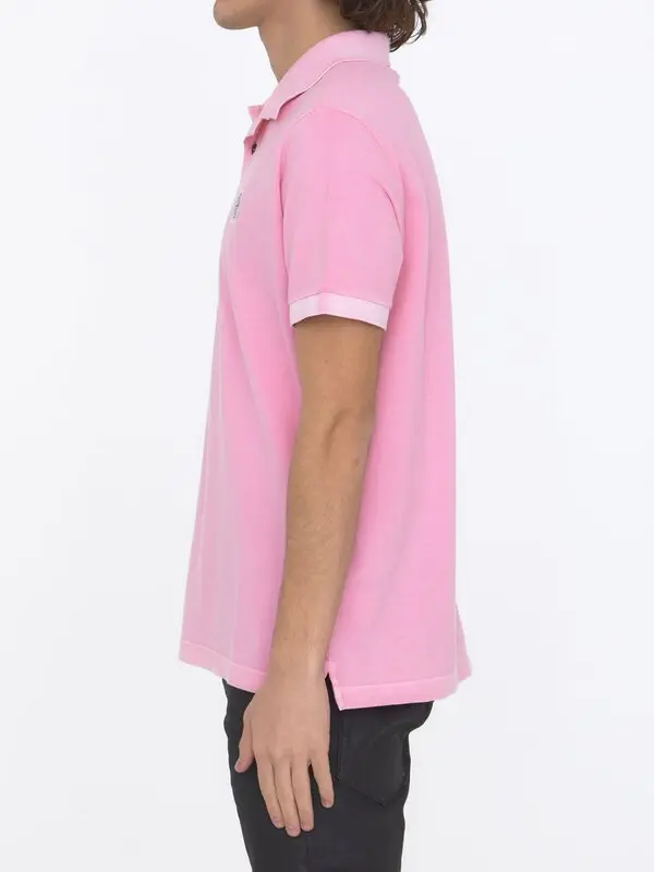 Stone Island Logo-patch Detail Polo Shirt - Pink