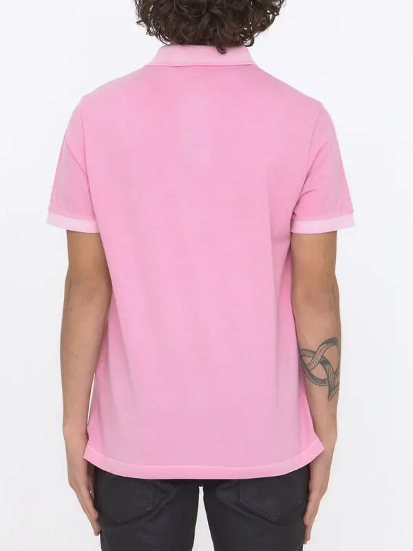 Stone Island Logo-patch Detail Polo Shirt - Pink