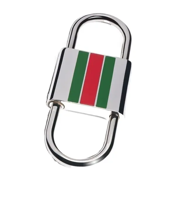 Gucci Key Chain With Web Enamel - Green/red