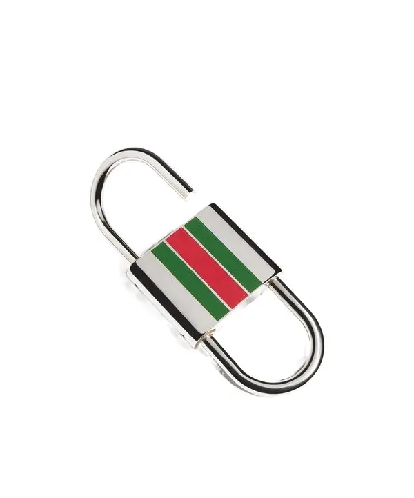 Gucci Keychain With Web Enamel