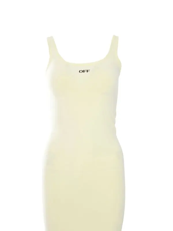 Off-White Sleeveless Logo Maxi Dress