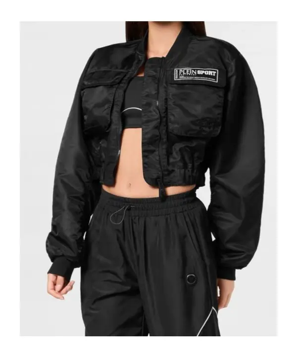 PLEIN SPORT Cropped Bomber Jacket