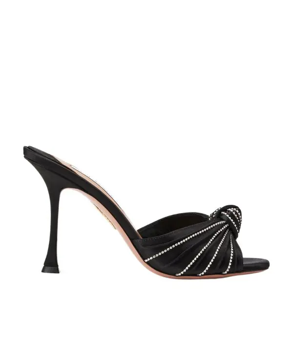 AQUAZZURA Atelier 95mm Suede Mules - Black