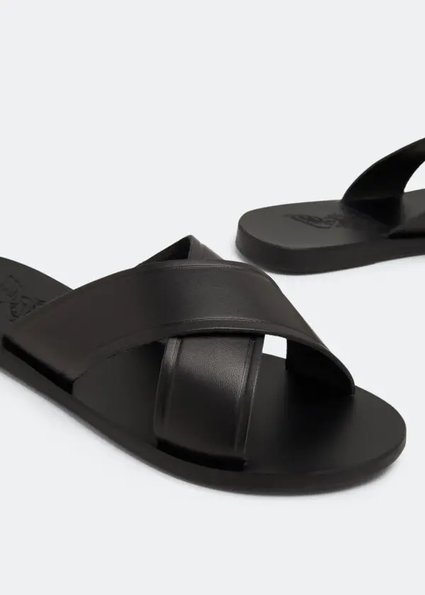 ANCIENT GREEK SANDALS Thais Flat Leather Sandals