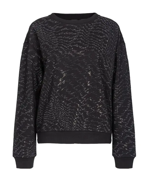 Pinko Crystal-embellished Crew-neck Sweatshirt - Black