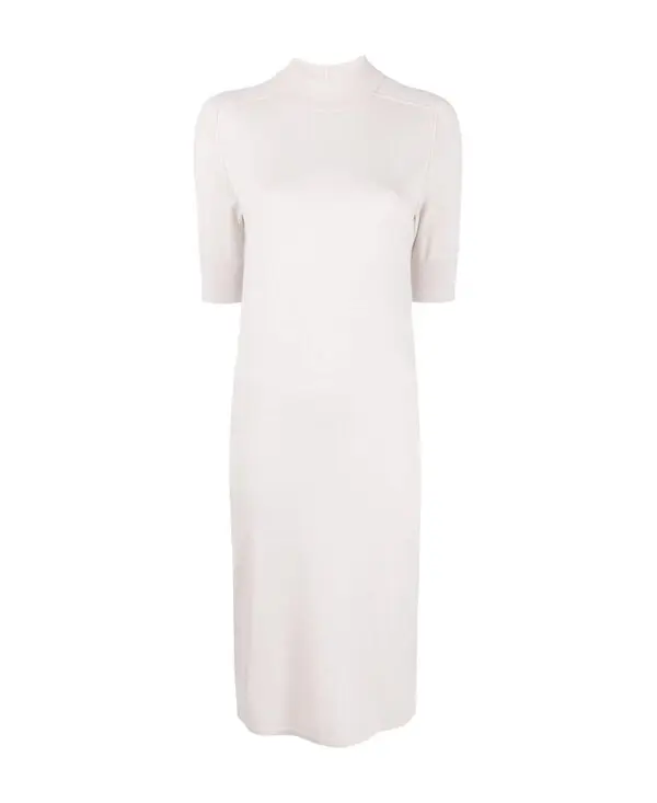 Calvin Klein High Neck Ribbed Knit Midi Dress