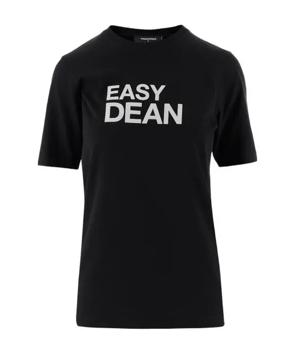 Dsquared2 Easy Dean" Slogan Print T-shirt - Black