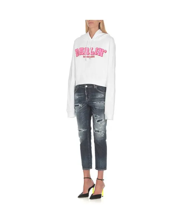 Dsquared2 Logo Printed Drawstring Hoodie